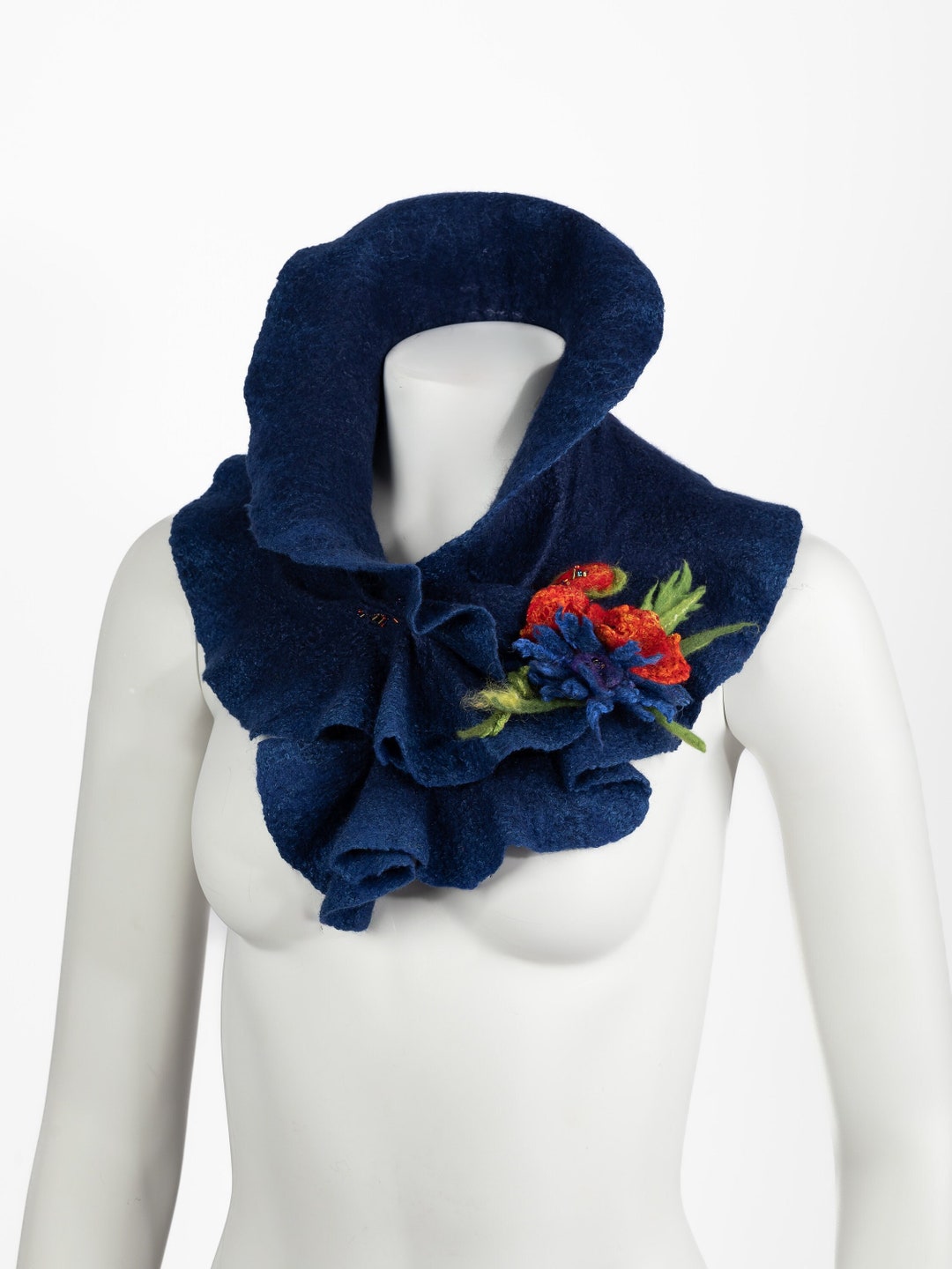 Made to Order - Handmade Felted Scarf With Brooch, Nuno Felt, Felted ...
