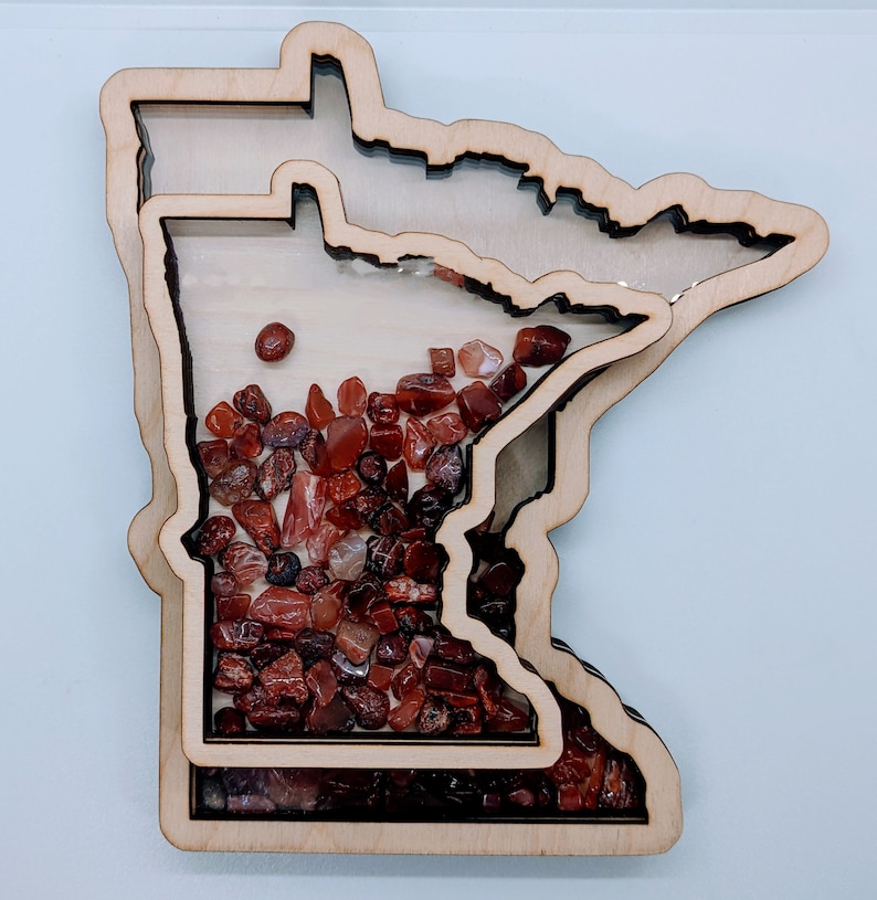 Minnesota Shadow Box for Rocks Agates Sand Beach Glass Treasures MN ...