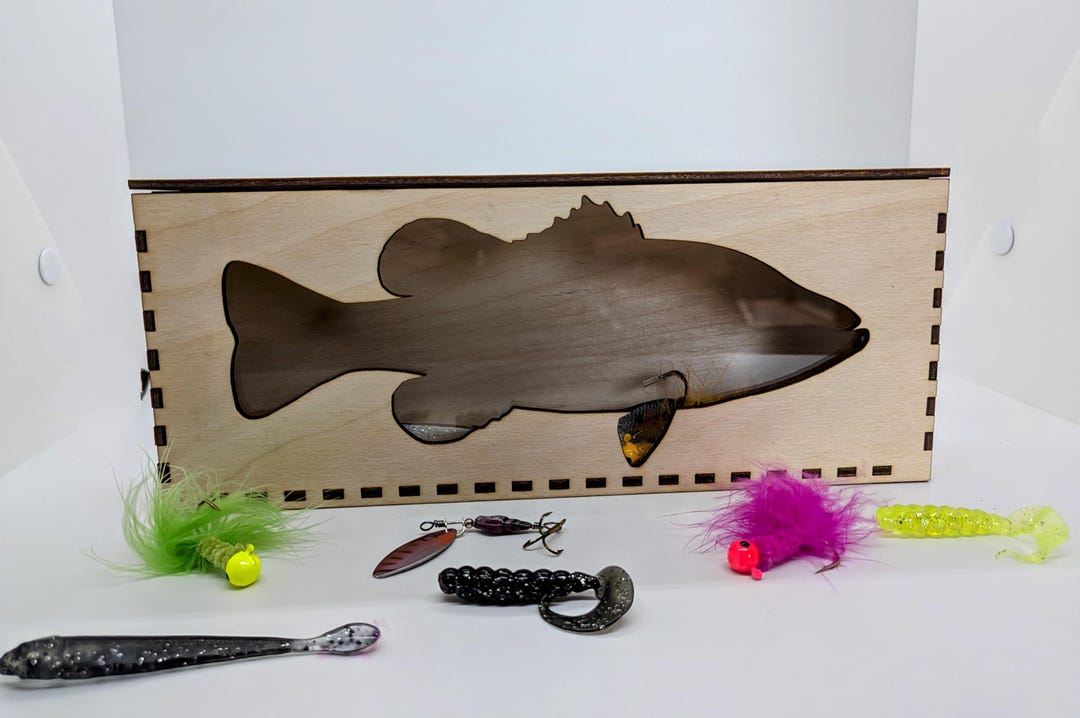 Bass Fish Shadow Box Fishing Vacation Momento Holder Lure - Etsy