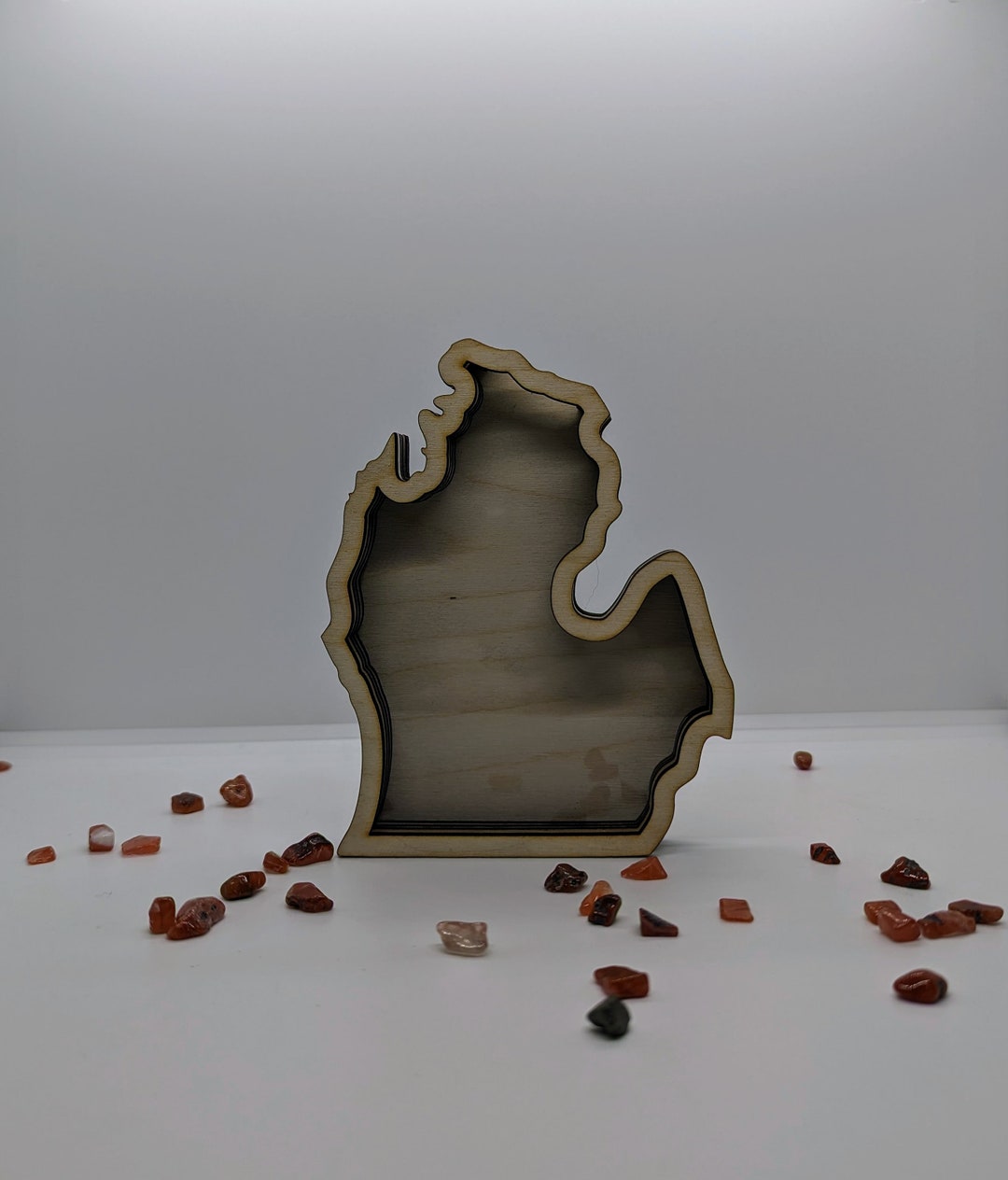 Michigan Lower Peninsula Shadow Box for Rocks Agates Sand Beach Glass ...