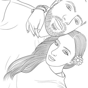 Custom Line Art Design Line Art Portrait Digital Art - Etsy