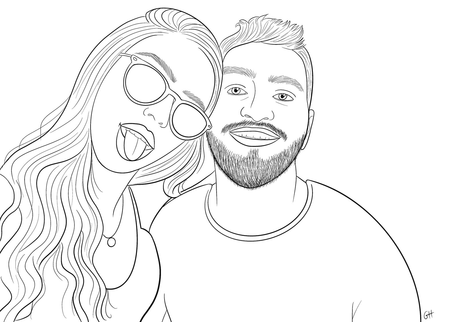 Custom Line Art Design Line Art Portrait Digital Art - Etsy