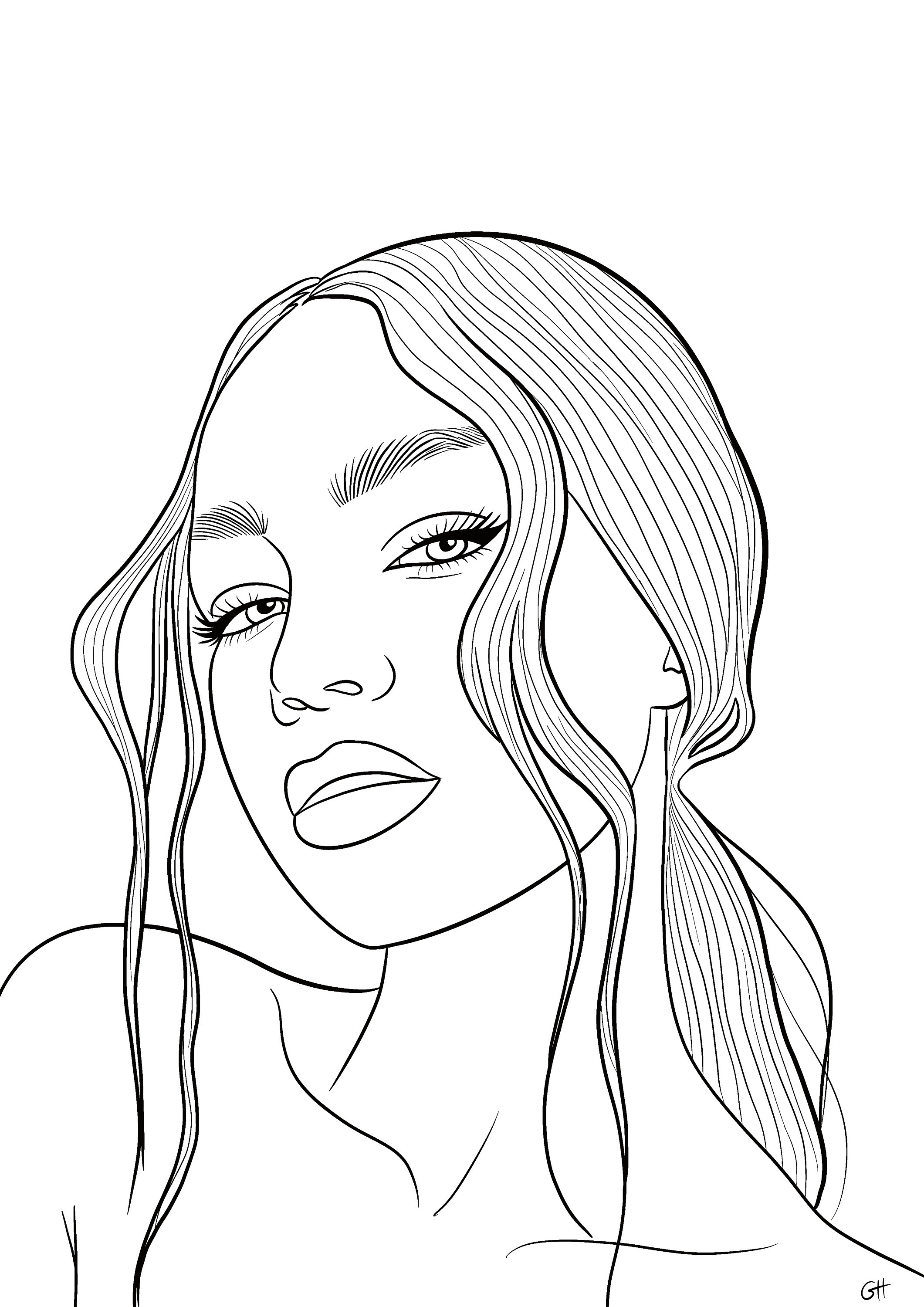 Custom Line Art Design Line Art Portrait Digital Art - Etsy