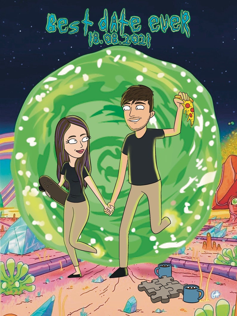 Custom Rick and Morty Design, Custom Cartoon Portrait, Custom Digital ...