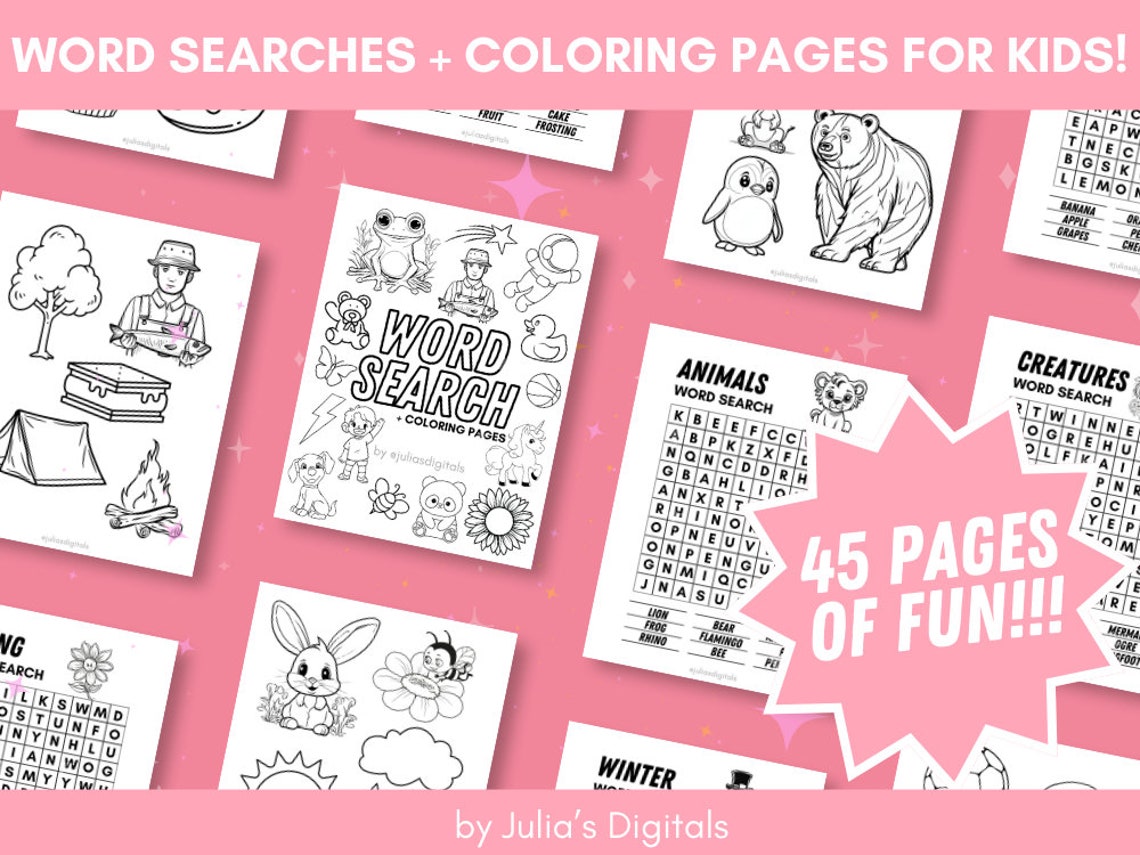 Children's Word Search Coloring Pages, Printable Children's Activities ...