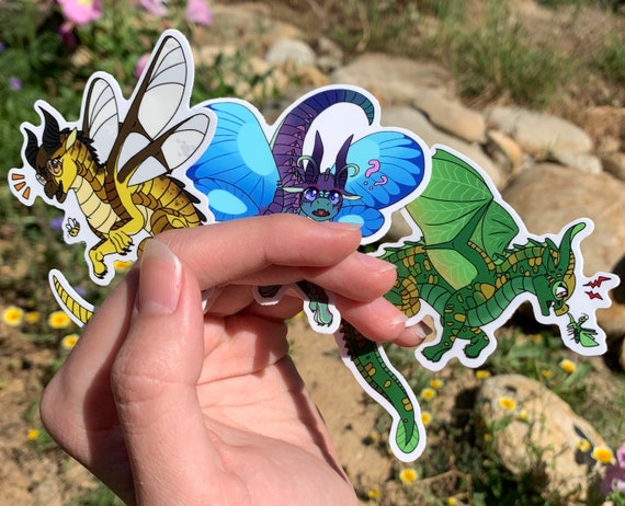 Wings of Fire Stickers Blue / Cricket / Sundew / Gloss Vinyl - Etsy ...