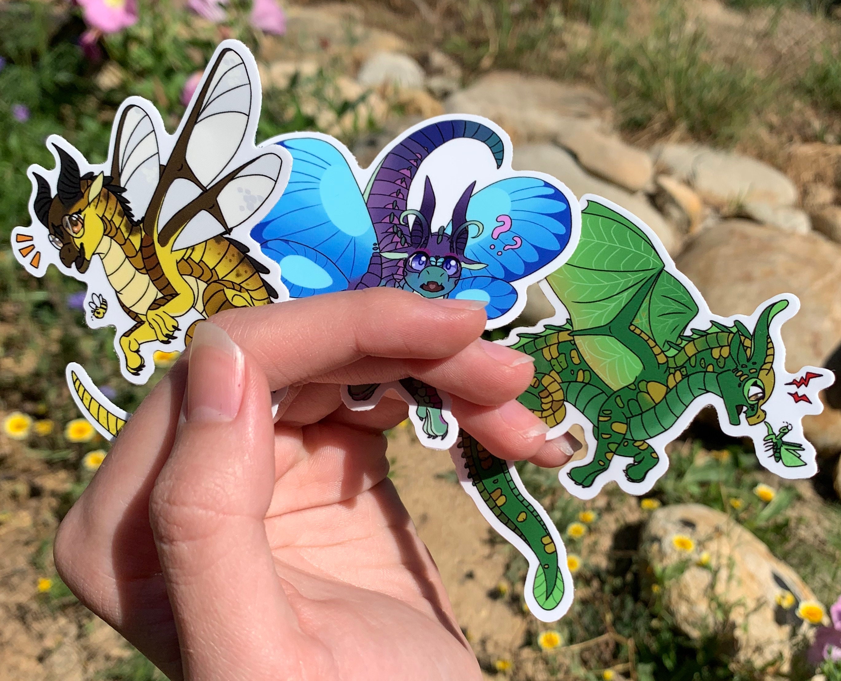 Wings of Fire Stickers Blue / Cricket / Sundew / Gloss Vinyl - Etsy