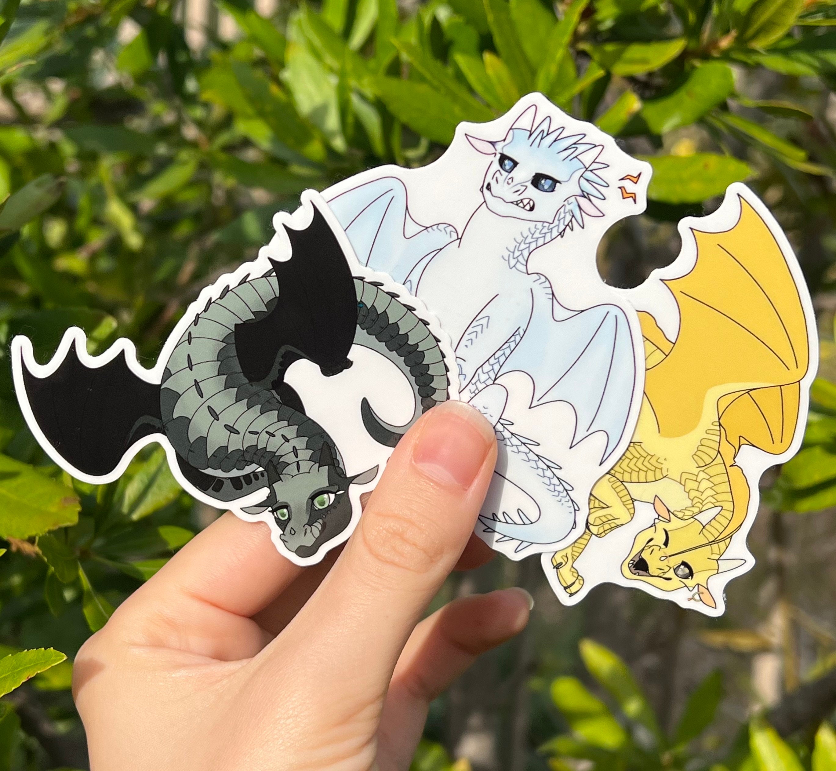 Wings of Fire Stickers Moonwatcher / Qibli / Winter / Peril / Turtle ...