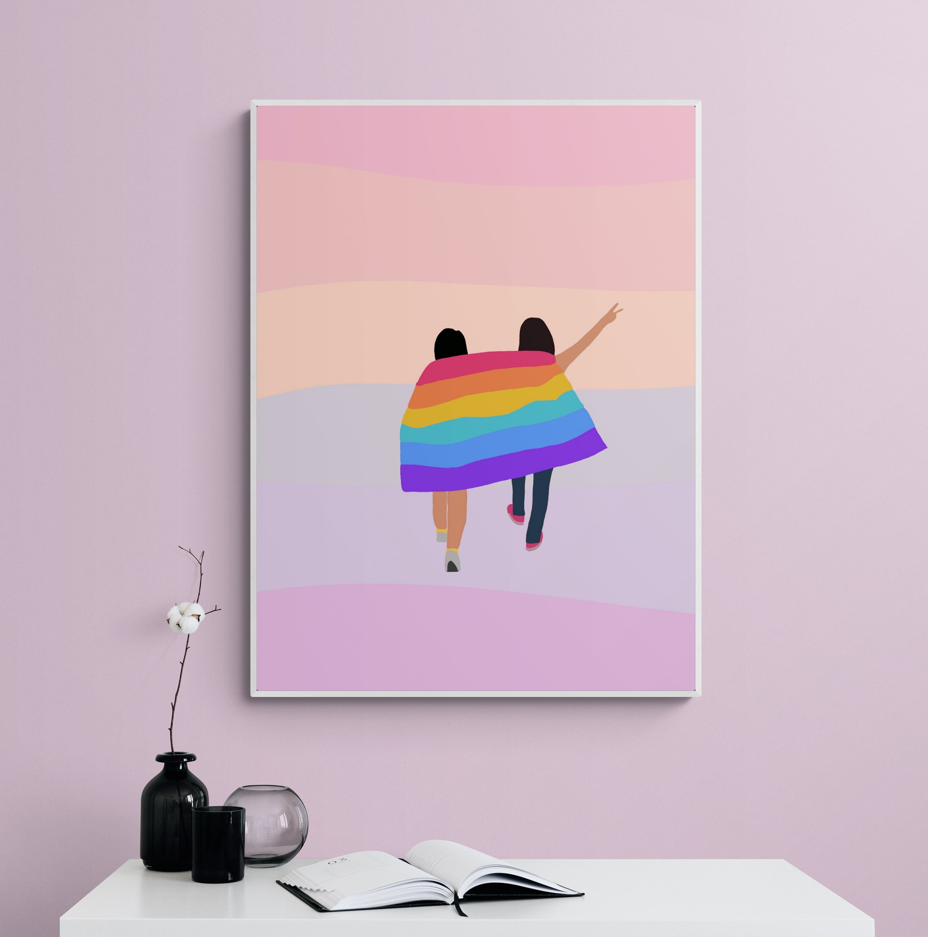 Lesbian Wall Art Lesbian Art Print Pride Wall Art Lgbt Wall Etsy