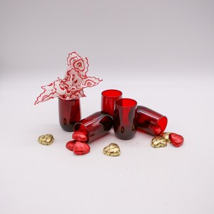 Vintage Ruby Red Roly Poly Small 6 Ounce Juice Glasses or Small ...