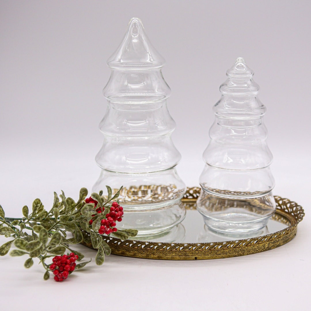 Vintage Clear Glass Apothecary Style Pine Tree Candy Jars by - Etsy