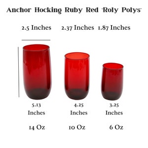 Vintage Ruby Red Roly Poly Small 6 Ounce Juice Glasses or Small ...