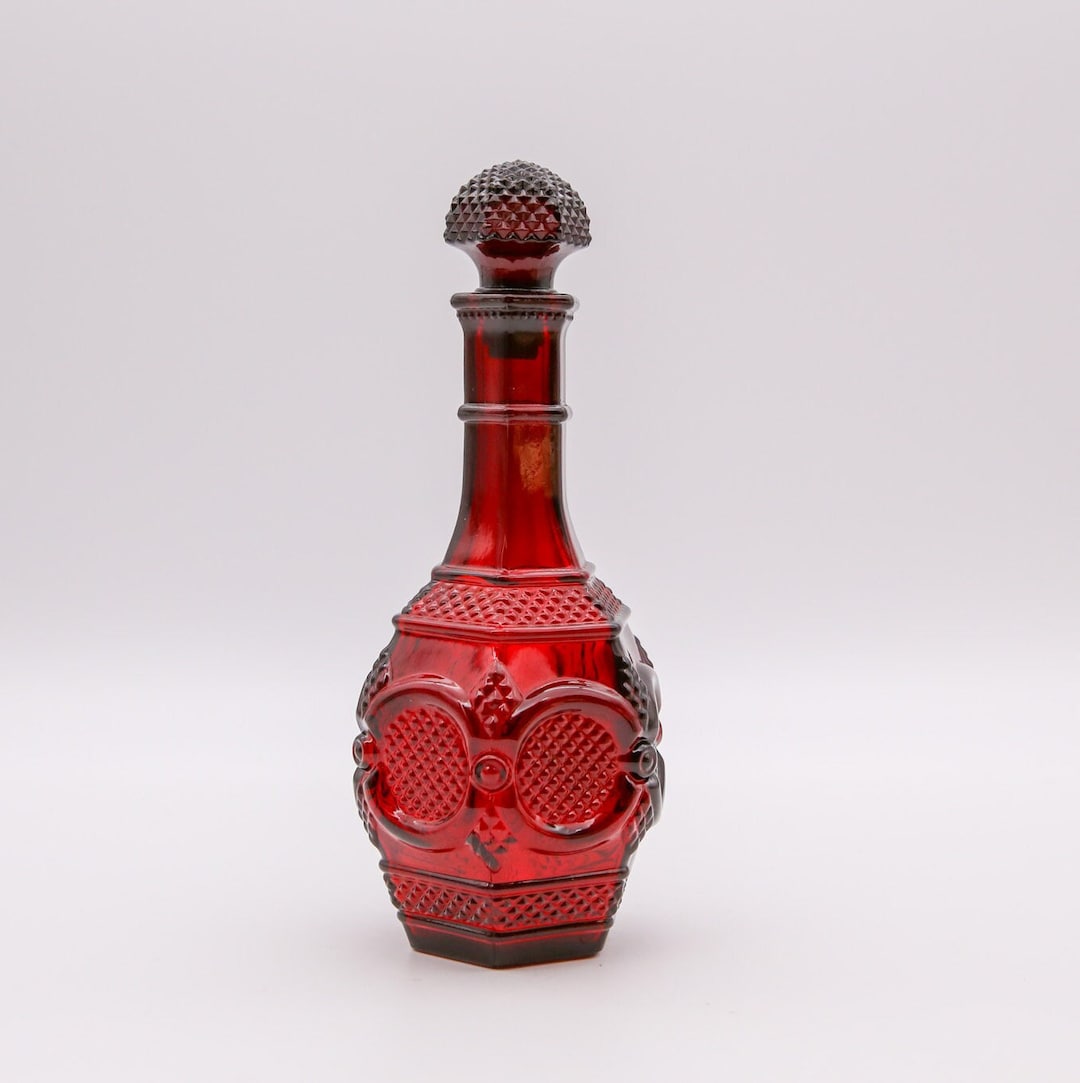 Vintage Avon 1876 Cape Cod Ruby Red Decanter| Red Decanter| Dark Red ...
