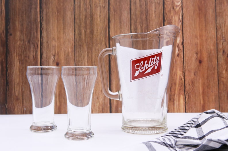 Vintage Schlitz Milkwaukee 64 Ounce Draft Beer Pitcher and - Etsy