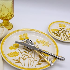 Vintage Jamestown China Yellow Floral Poppy Ironstone Plates | Retro ...