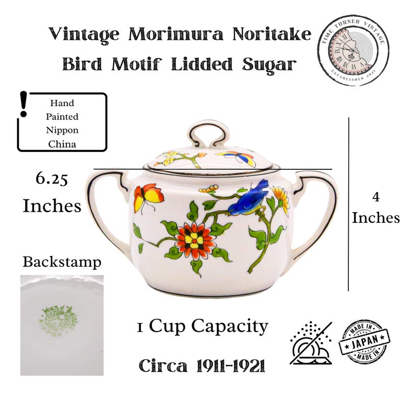 Antique Morimura Nippon Hand Painted Cream and Sugar Set | Noritake ...