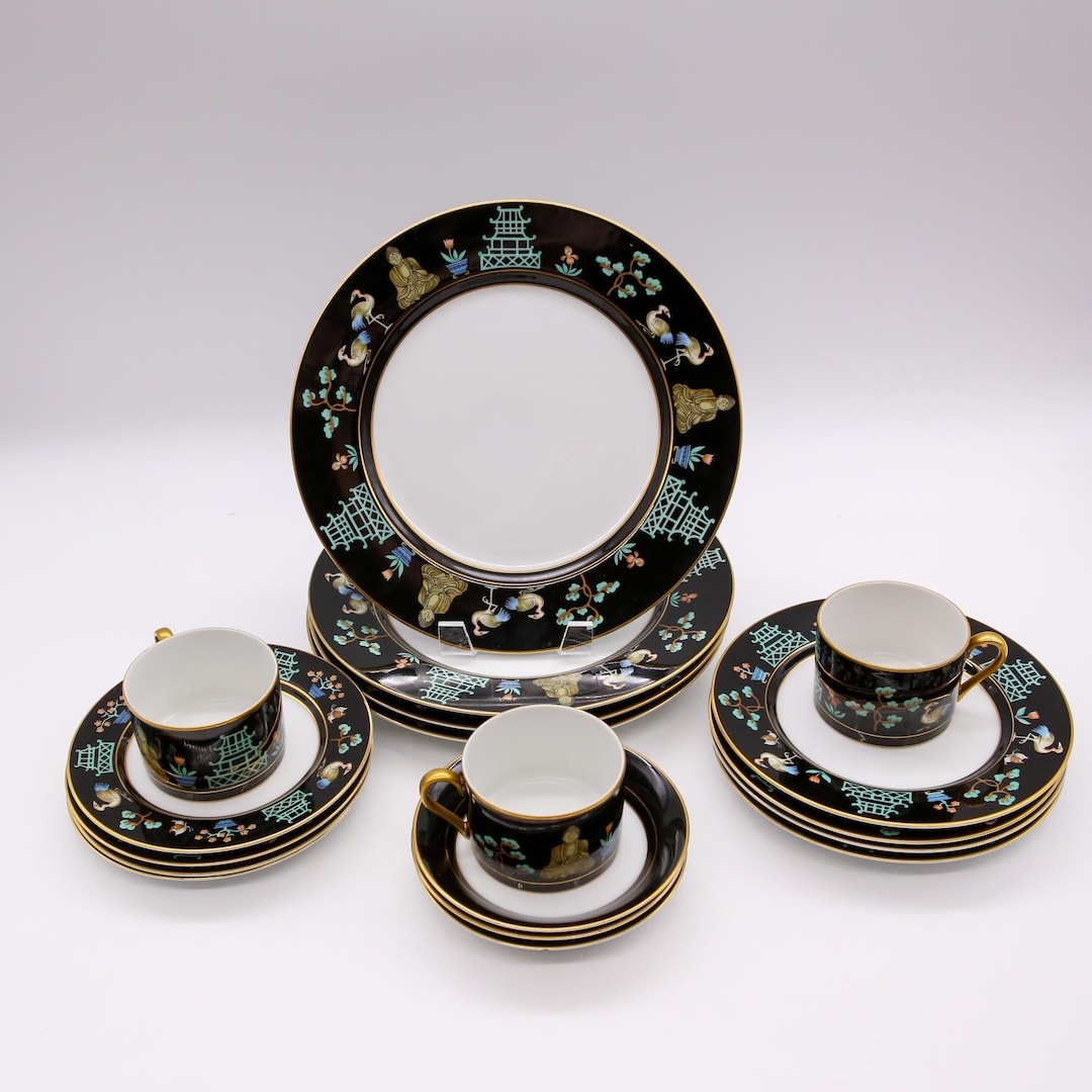 Vintage Fitz & Floyd chinoiserie China Oriental Dinnerware Asian ...