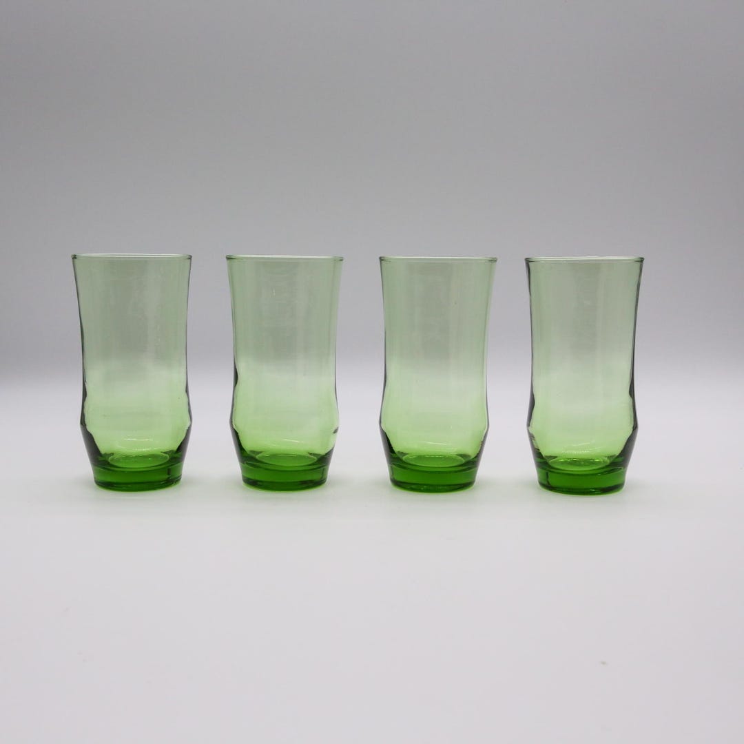 Vintage Libbey "apollo" Light Green Tumblers | Green Water Glasses ...