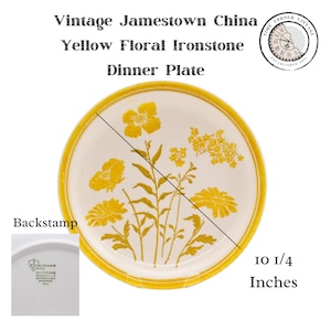 Vintage Jamestown China Yellow Floral Poppy Ironstone Plates | Retro ...