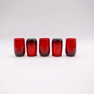 Vintage Ruby Red Roly Poly Small 6 Ounce Juice Glasses or Small ...