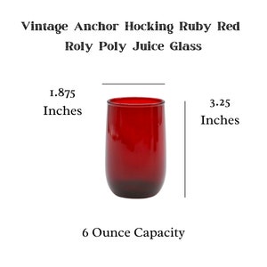 Vintage Ruby Red Roly Poly Small 6 Ounce Juice Glasses or Small ...