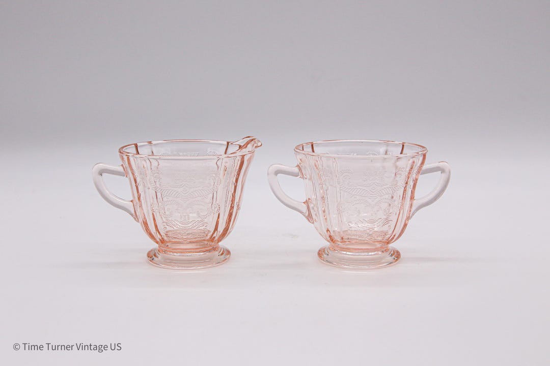 Vintage Indiana Glass Pink Cream and Sugar Set | Recollections "madrid ...