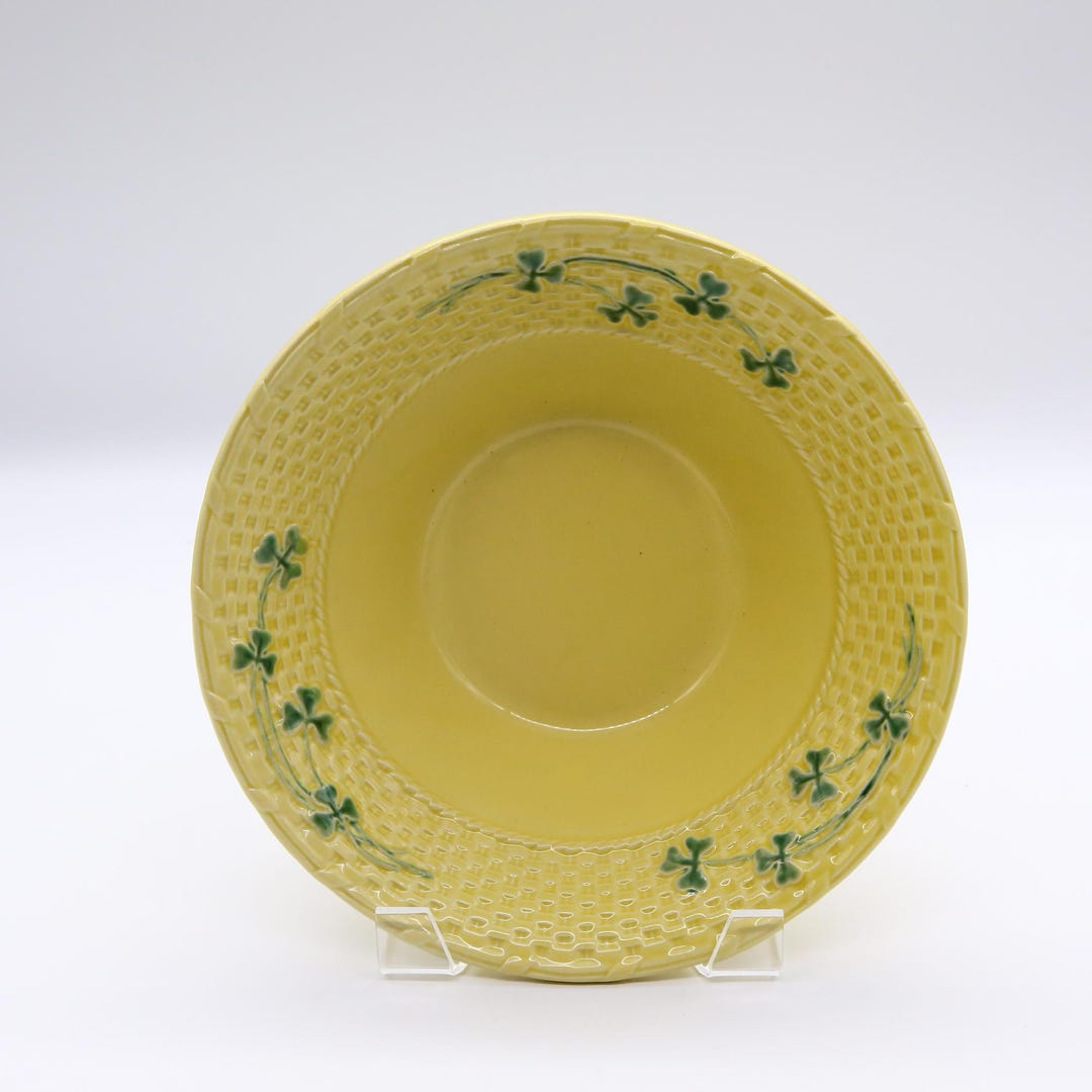 Bordallo Pinheiro "shamrock" Serving Bowl | Yellow Basketweave ...