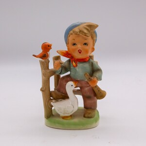Vintage Lipper & Mann Boy and Goose Porcelain Figurine | Hummel Style ...