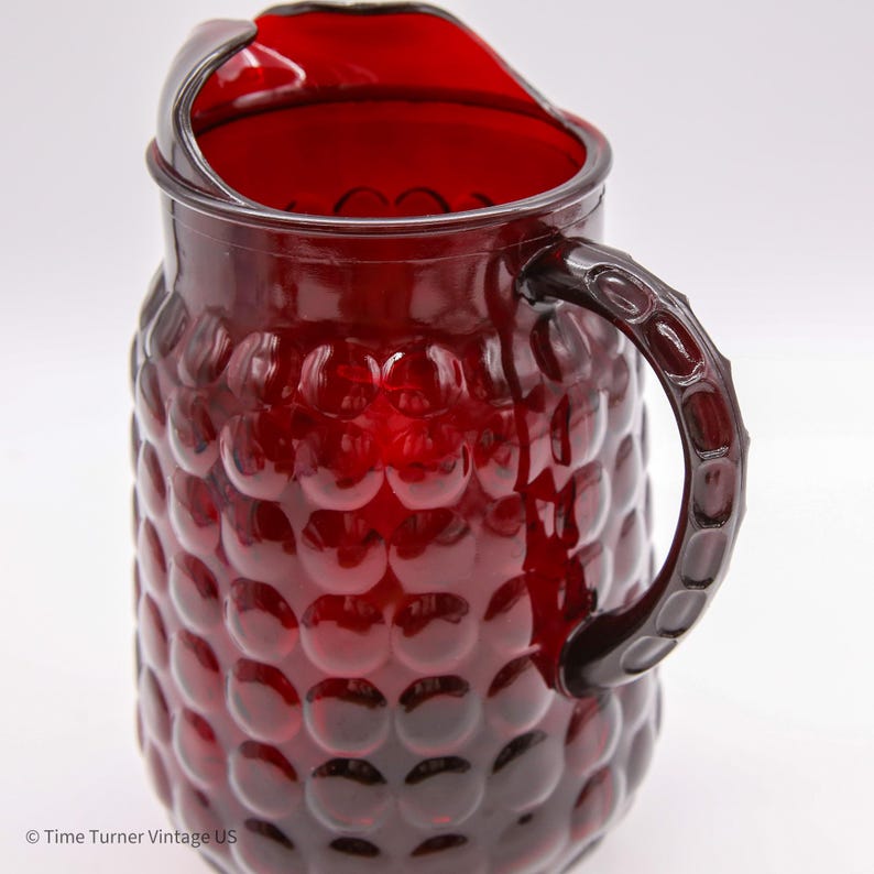 Vintage Anchor Hocking Royal Ruby "bubble" Pitcher | Red Glassware ...