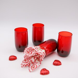 Vintage Ruby Red Roly Poly Small 10 Ounce Tumblers Glasses or Tumblers ...