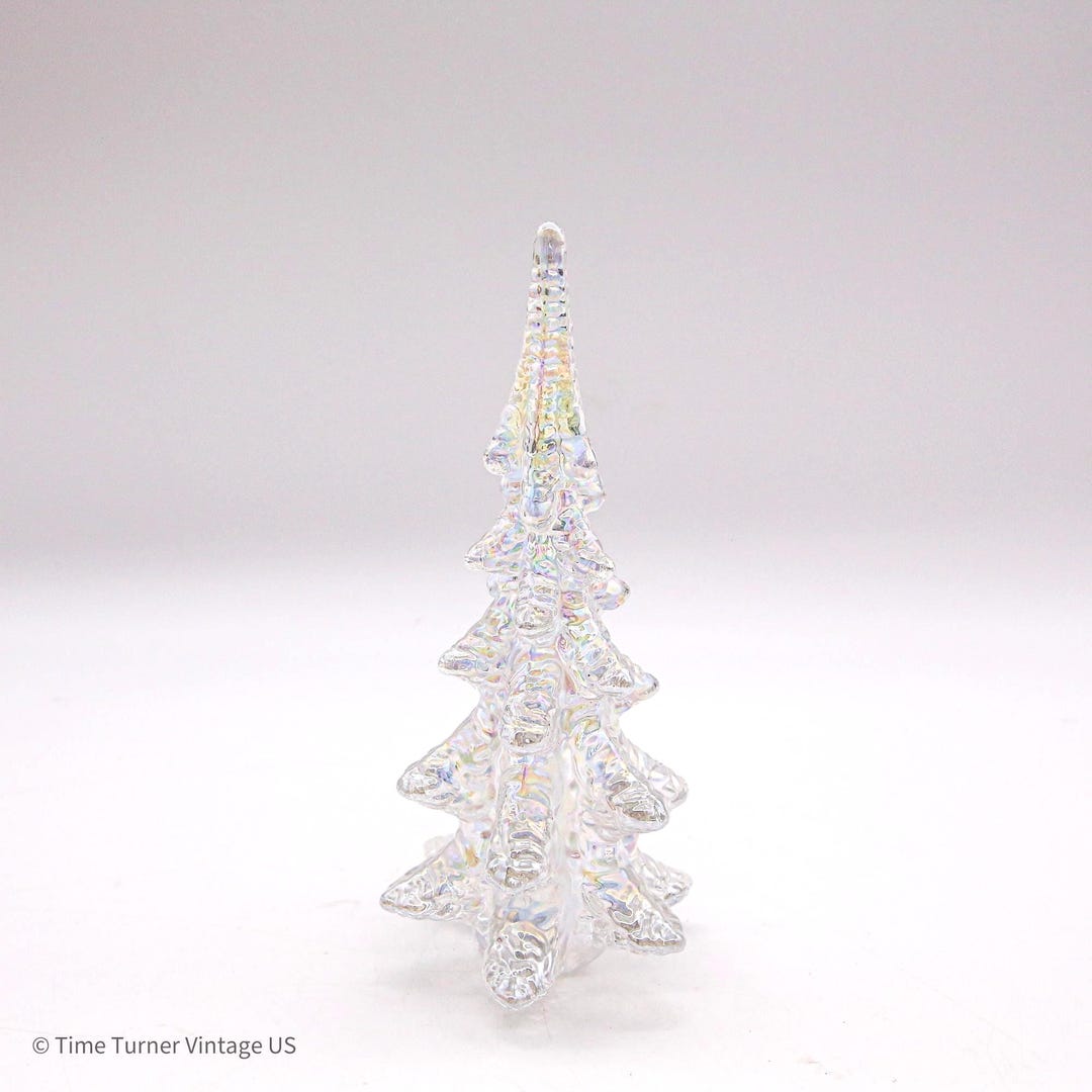 Vintage Crystal Iridescent Christmas Tree | Enesco Art Glass Pine ...