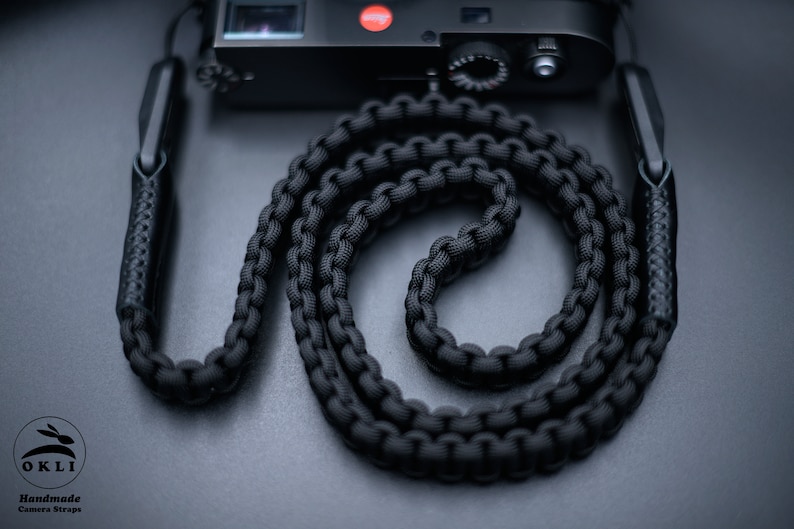 PREMIUM Paracord Braided All Black Peak Design Handmade Leather Camera ...