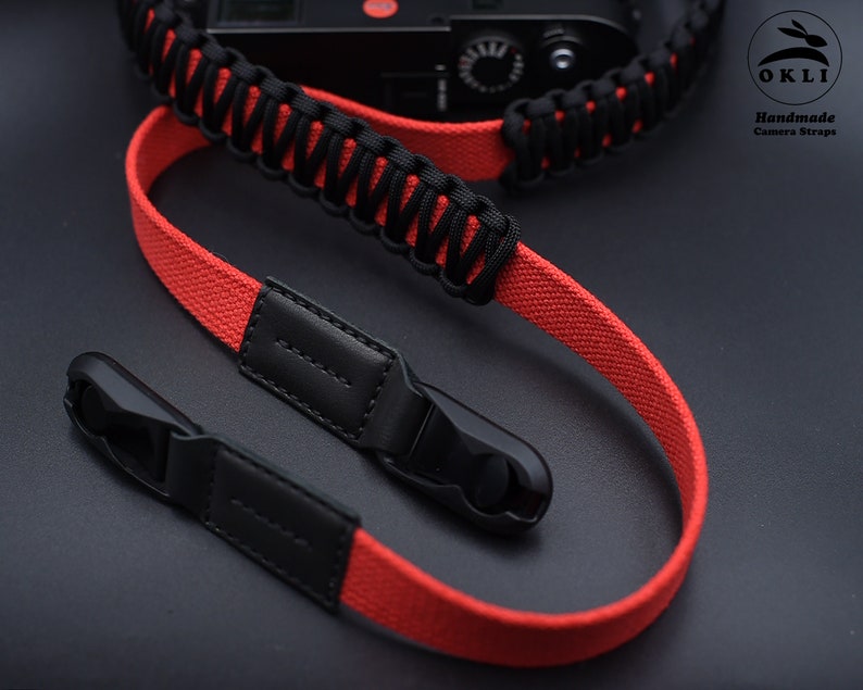 Cotton With Paracord V2 Peak Design RED BLACK Braided Leather Premium ...
