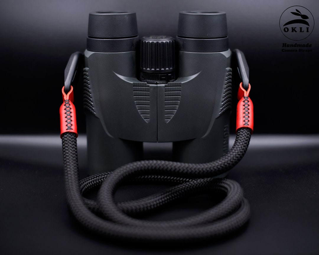 Binocular Strap Black RED Peak Design Rope Handmade Premium Leather ...