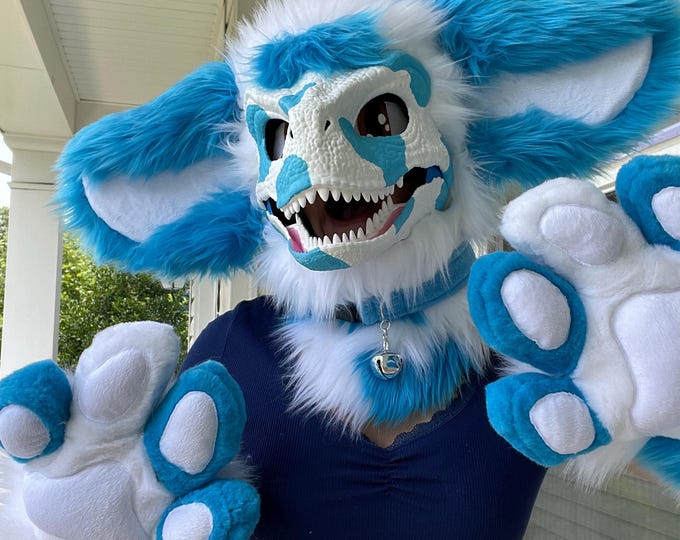 Blue Cow Themed Dinomask W/ Paws - Etsy