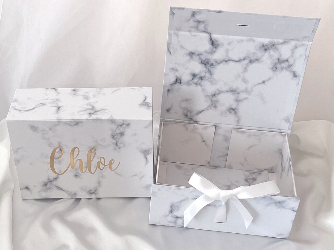 Marble Box With Lid, Magnetic Gift Box With Ribbon, Luxury Gift Box ...