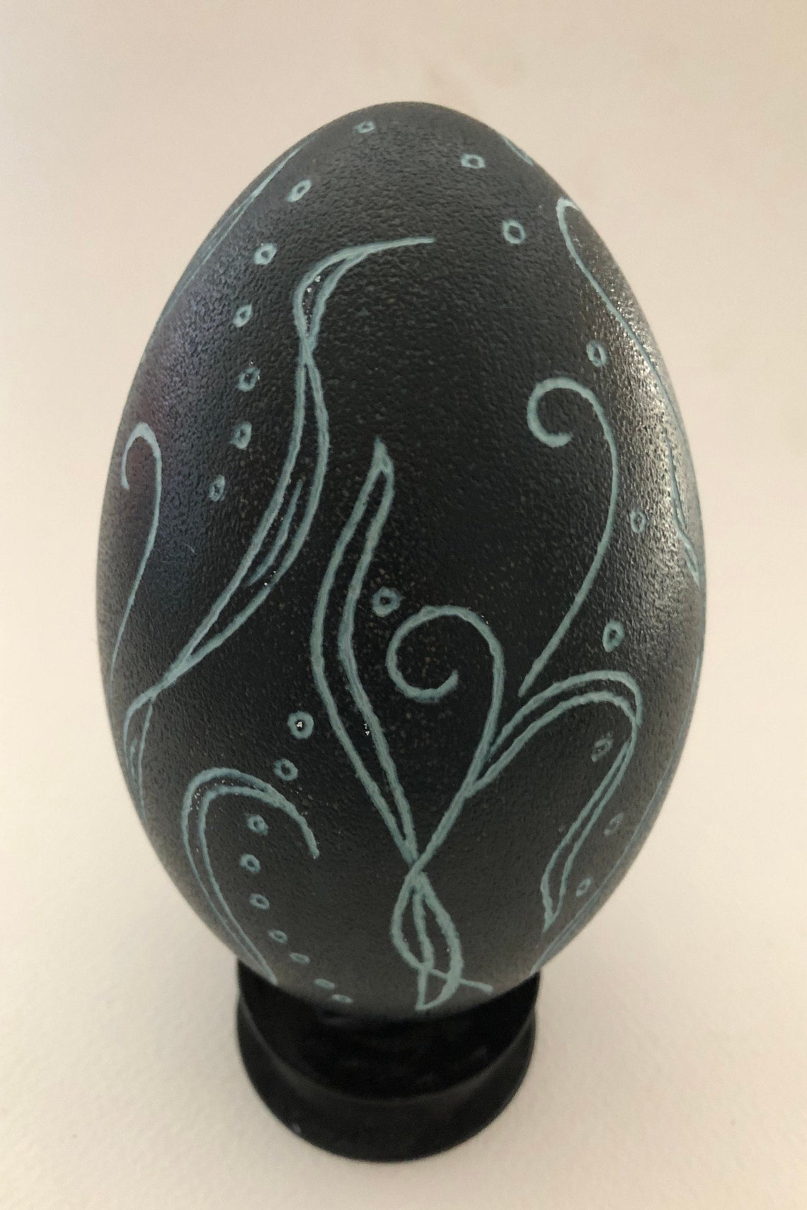 Carved Emu Egg engraved amabie design eggshell | Etsy