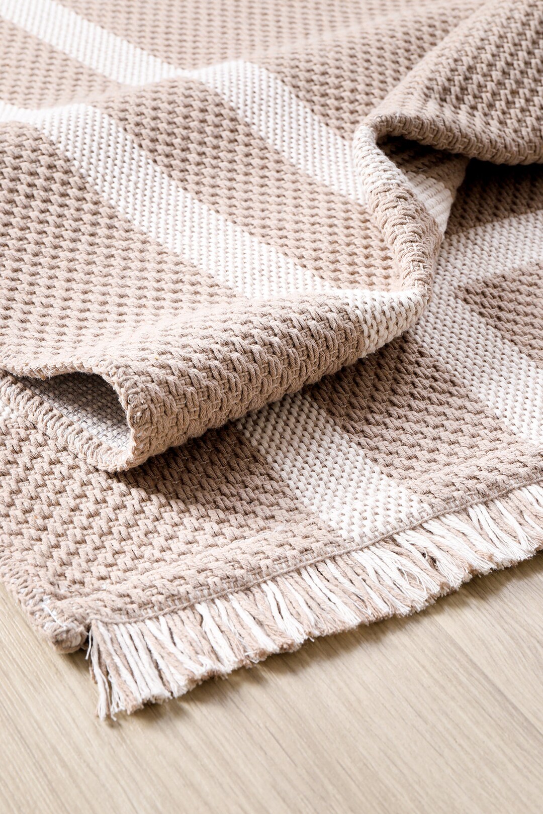 Anti Slip Cotton Rug, Beige Cream Cotton Rug, Washable Cotton Rug ...