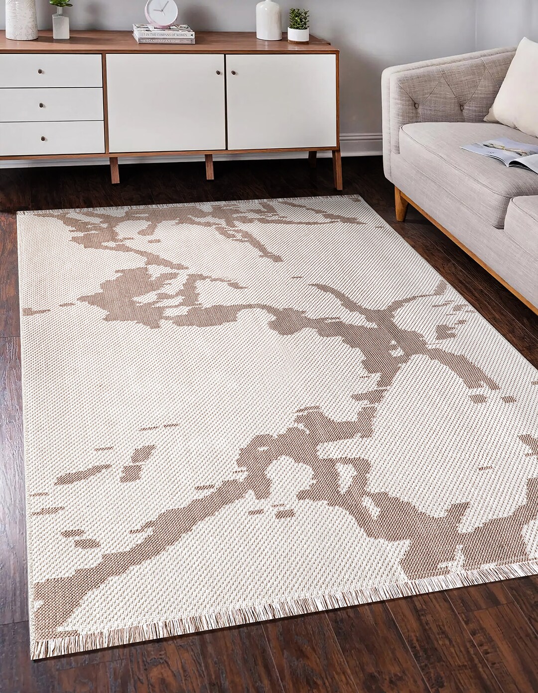 Anti Slip Cotton Rug, Cream Beige Cotton Rug, Recycled Cotton Rug ...