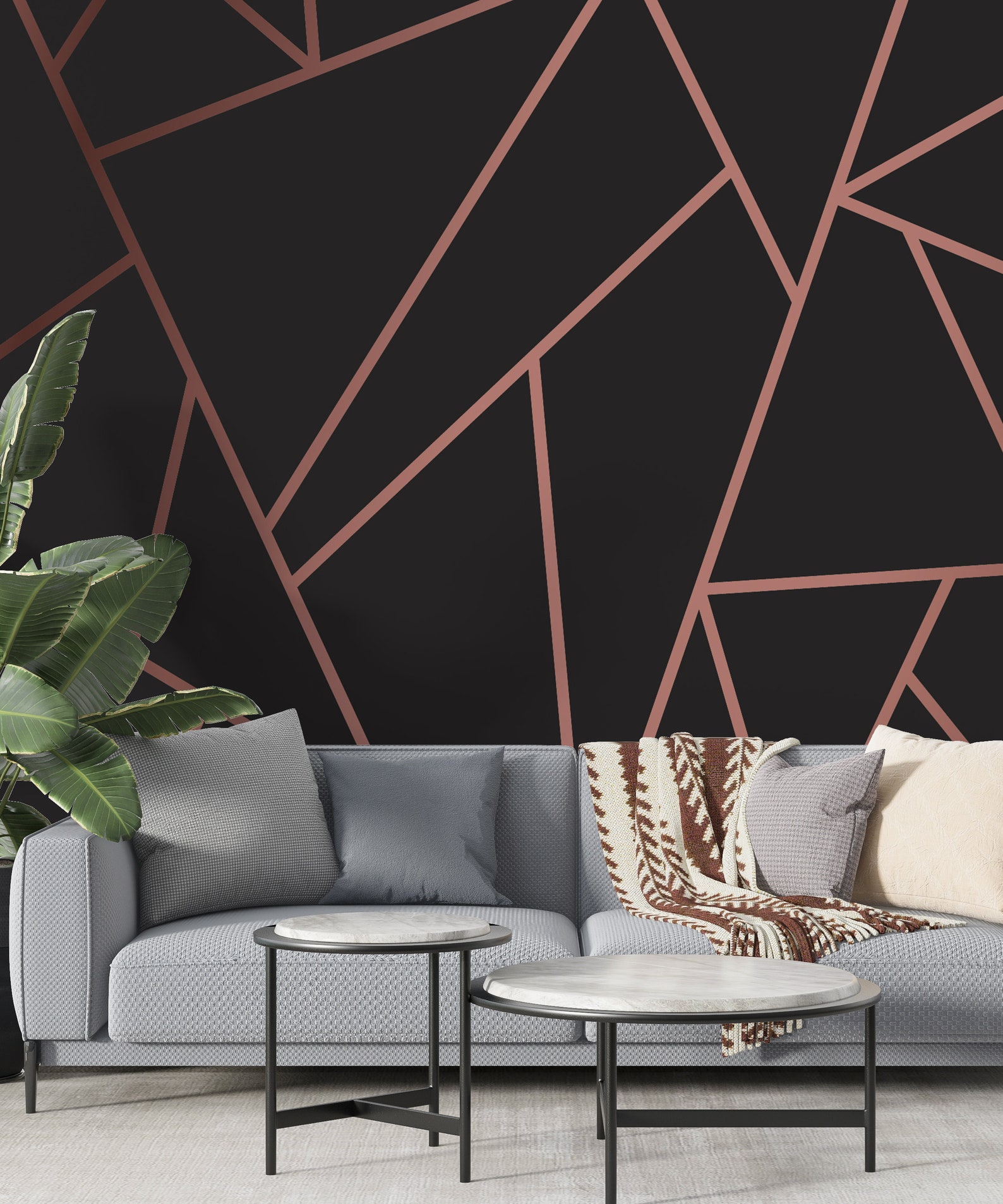 Geometric Wall Mural, Line Wallpaper, Line Wall Mural, Gold Wallpaper ...