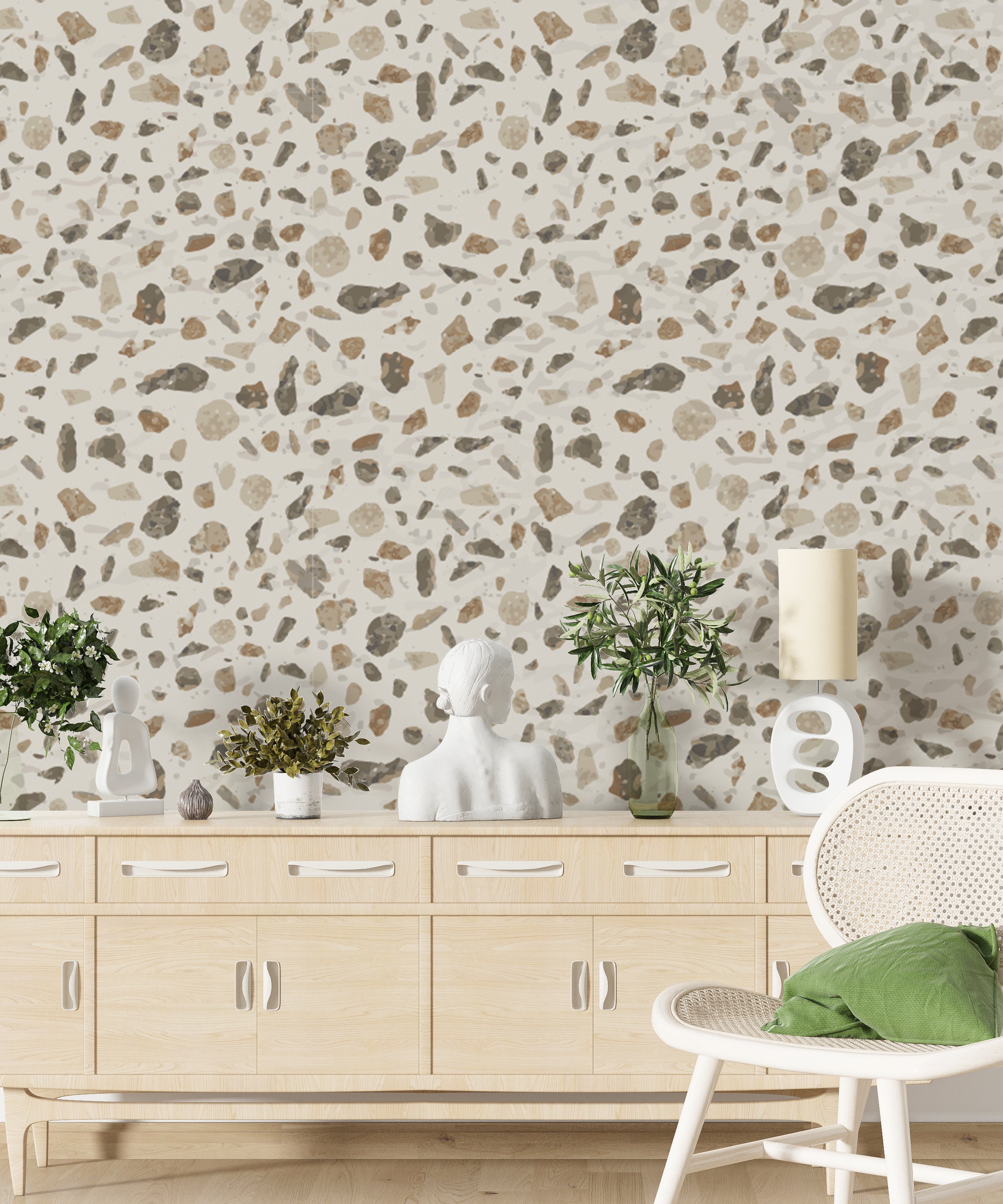 Abstract Wallpaper Stone Print Wallpaper Calm Peel and Stick - Etsy