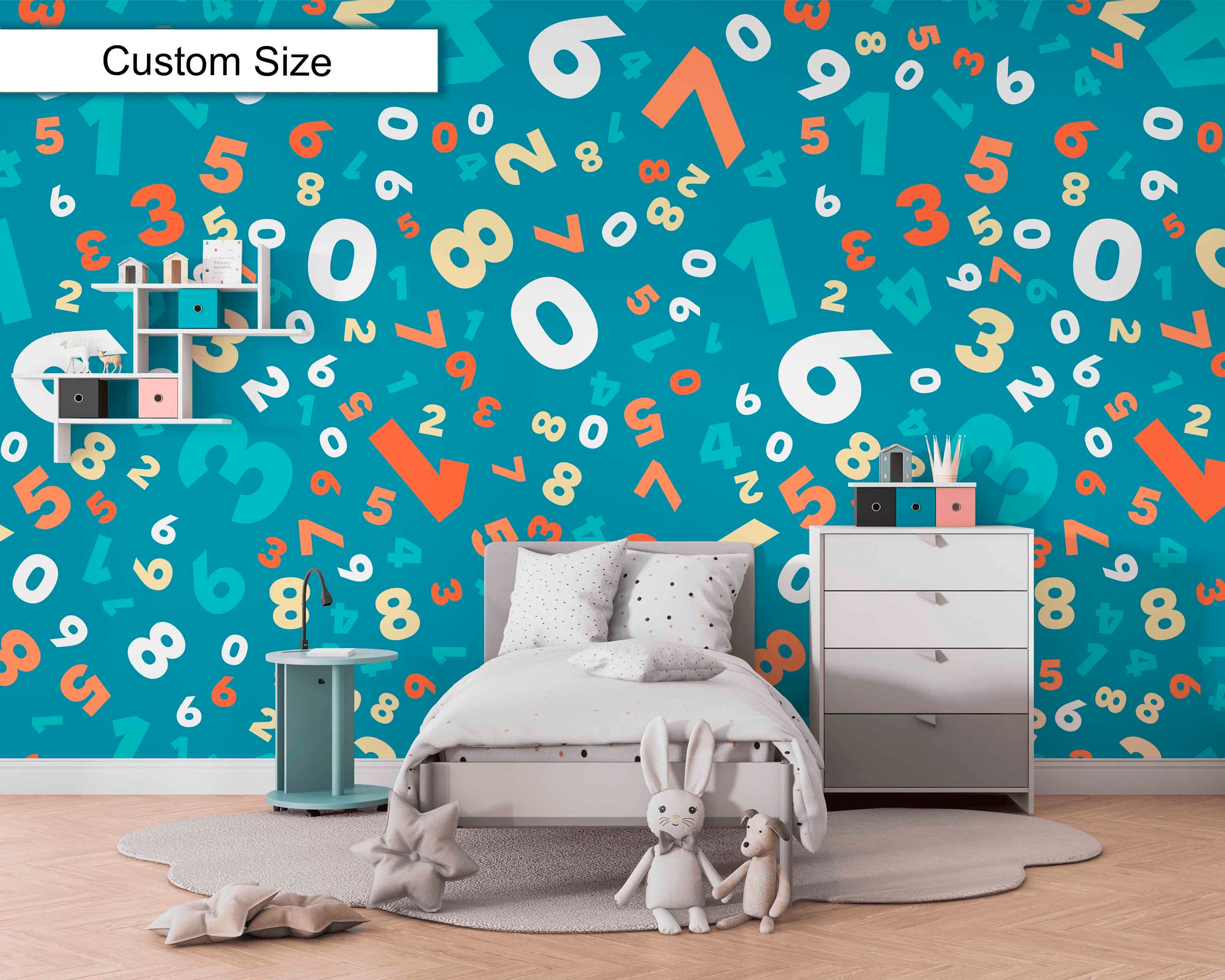 Classroom Wallpaper With Colorful Numbers Print Colorful - Etsy