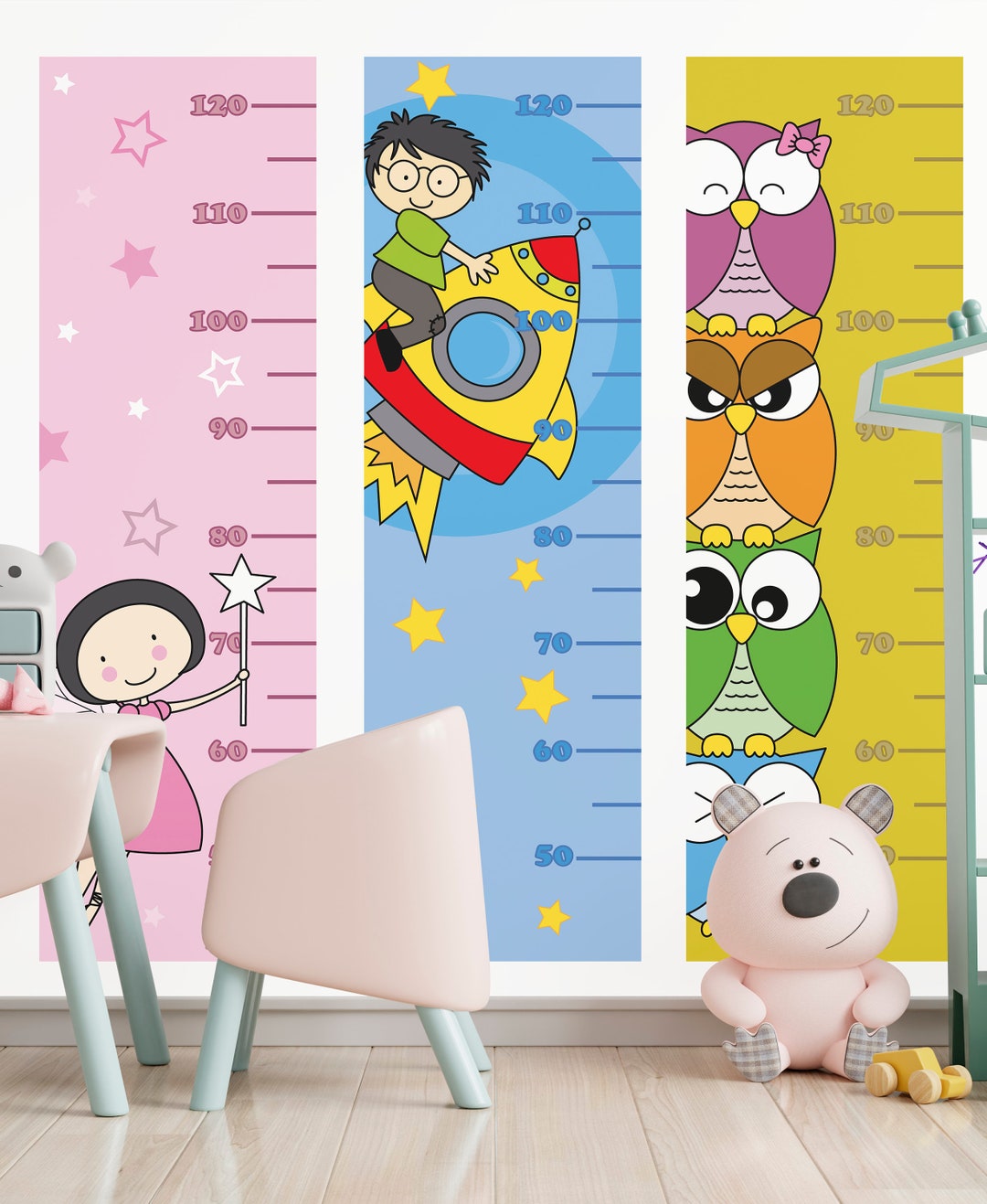 Ruler Wallpaper Peel and Stick Unisex, Growth Chart Ruler for Kids ...