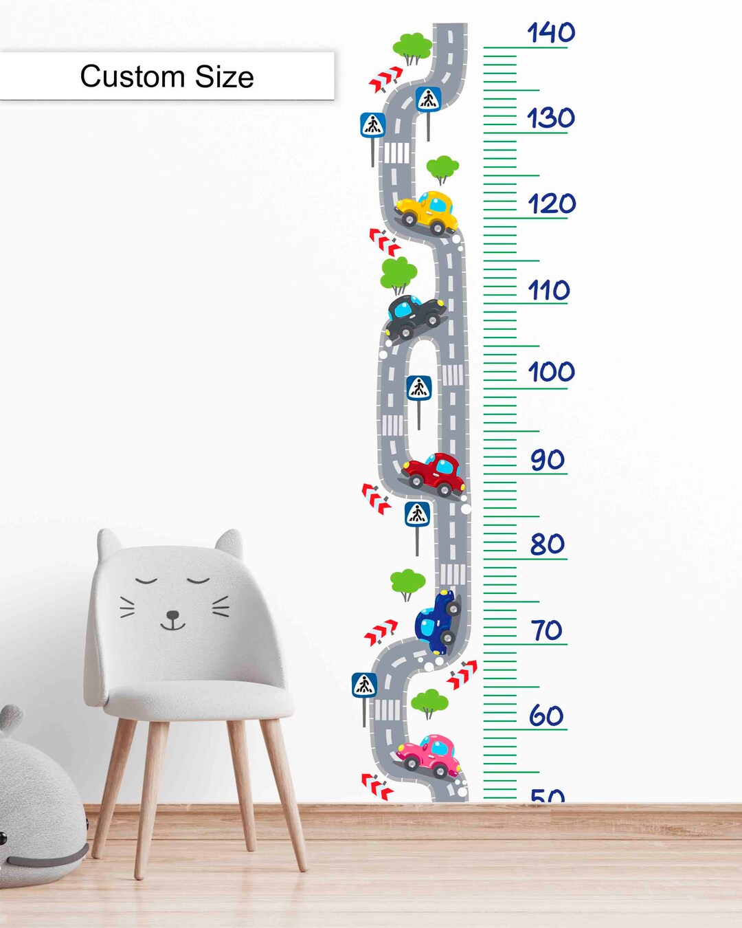 Transport, Growth Chart, Boys Ruler on the Wall, Children Colorful Cars ...