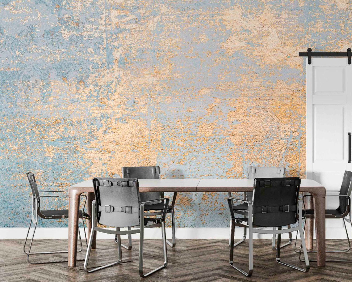 Modern Wallpaper Gold Wall Peel and Stick Loft Style - Etsy