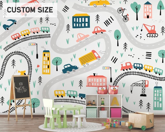 Kids Wallpaper Car Wallpaper for Boys Room Boys Wallpaper - Etsy