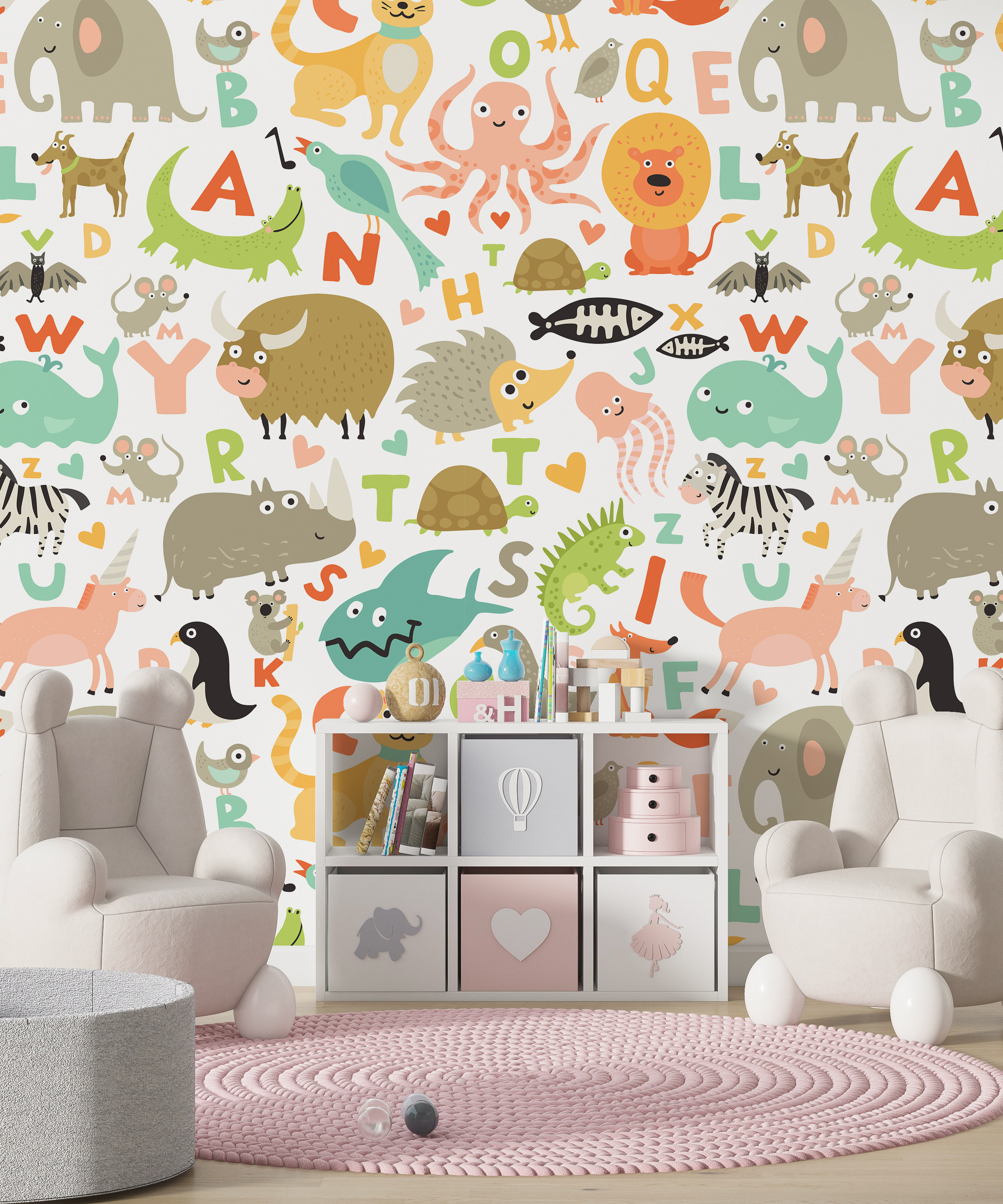ABC Wallpaper Cute Colorful Alphabet Wallpaper Funny - Etsy