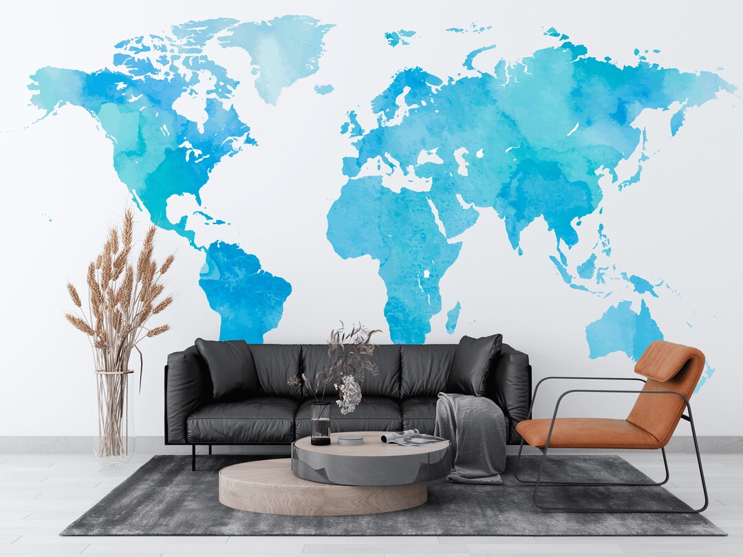 World Map Wallpapers, Big World Map Print Wall Mural, Darling Wallpaper ...