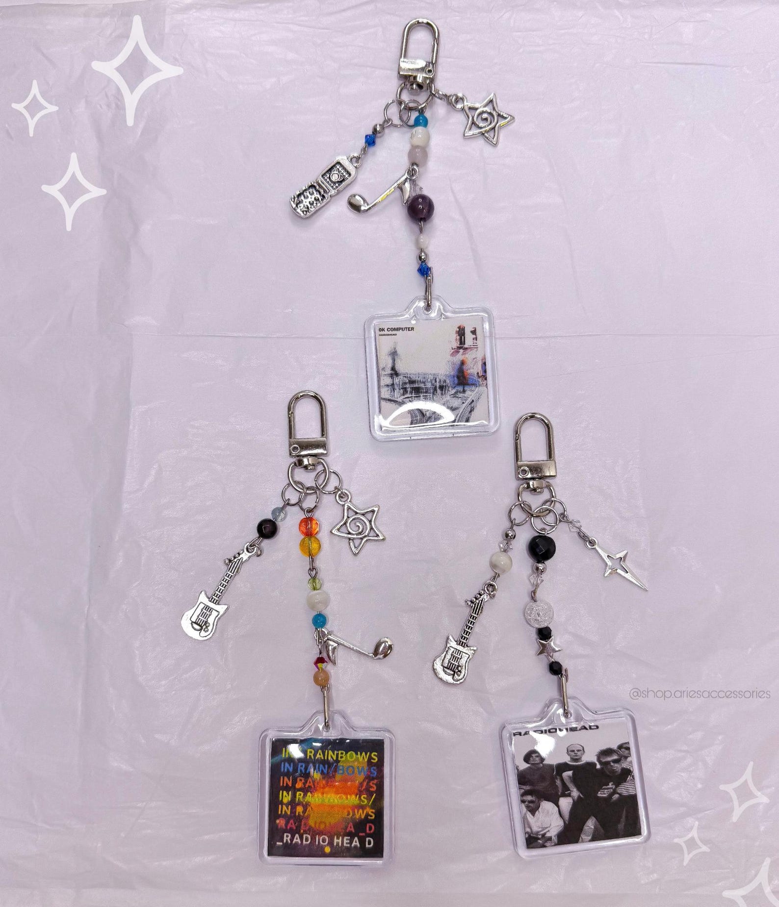 Radiohead Keychains, Album Cover Keychain, Photo Keychain, Metallic Y2K ...
