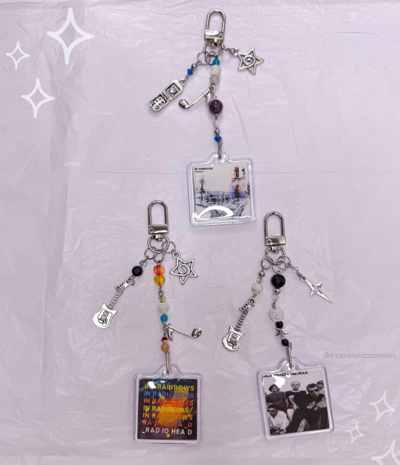 Radiohead Keychains, Album Cover Keychain, Photo Keychain, Metallic Y2K ...